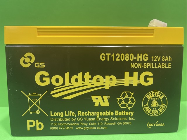 G&S Goldtop HG 8Ah 12V Rechargeable Battery - GT12080HG for sale online ...