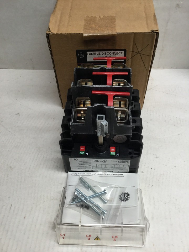 GE FD160J Fusible Disconnect Switch 60A 3 Pole W/ J Fuse Clips | eBay