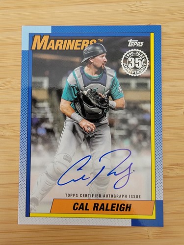 2025 Topps Series 1 - Cal Raleigh - 1990 Topps On Card Auto MARINERS | eBay
