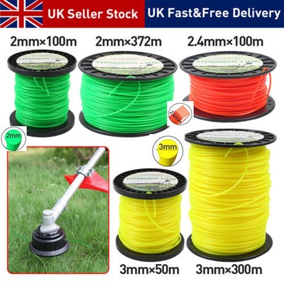2/2.4/3mm Heavy Duty Nylon Round Strimmer Brushcutter Line Wire Cord ...