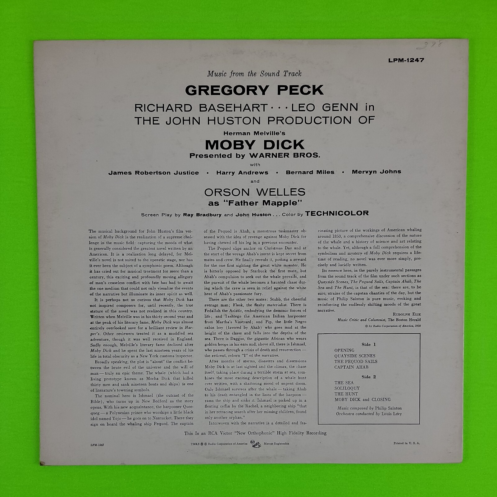 Philip Sainton ‎Moby Dick Music From The Sound Track 1956 LPM-1247 EX ...