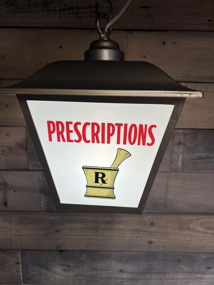 Vintage Advertising Light Display Squibb Prescriptions Rotating Store ...