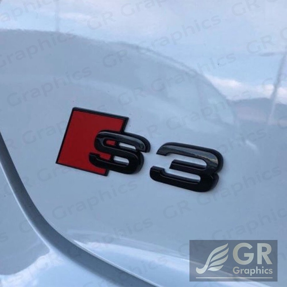 S3 Gloss Black Emblem fits Audi Rear Letter Tail Badge Trunk Sport ...