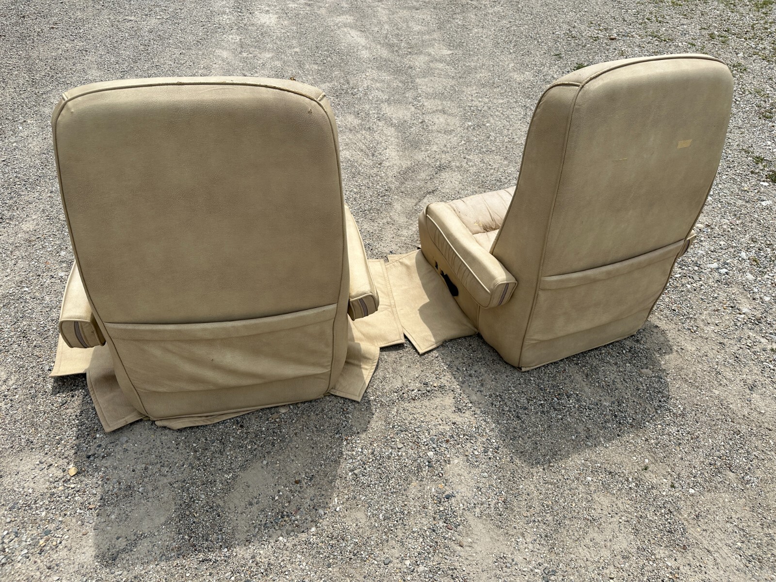 Flexsteel Cream manual RV Captain Chairs Taupe tan motorhome PAIR seats ...