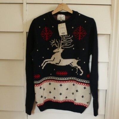 Topman Holiday Sweater Navy Blue Size Small | eBay