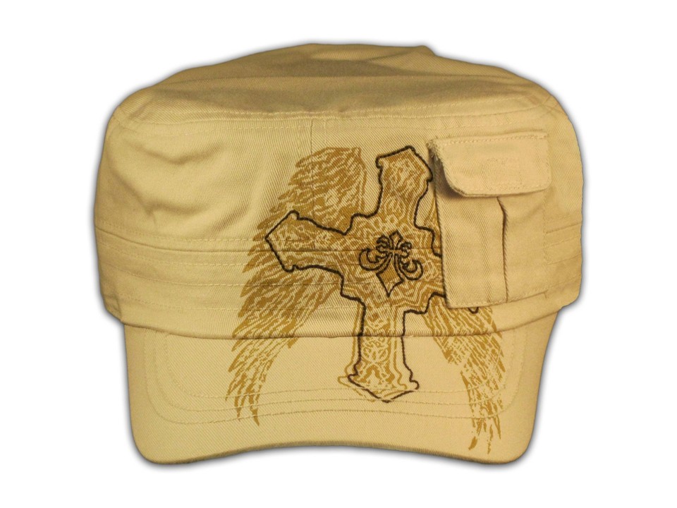 Cross on Wings Stone Cadet Cap with Pocket Vintage Distressed Visor | eBay
