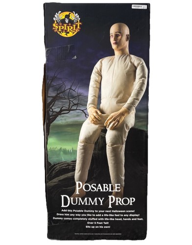 Spirit Halloween Stuffed Dummy Prop 5ft 5in Life Like Posable Dummy NEW ...