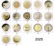 All 2 Euro coins issued in 2025 ᐅ Value, Mintage and Images at euro ...