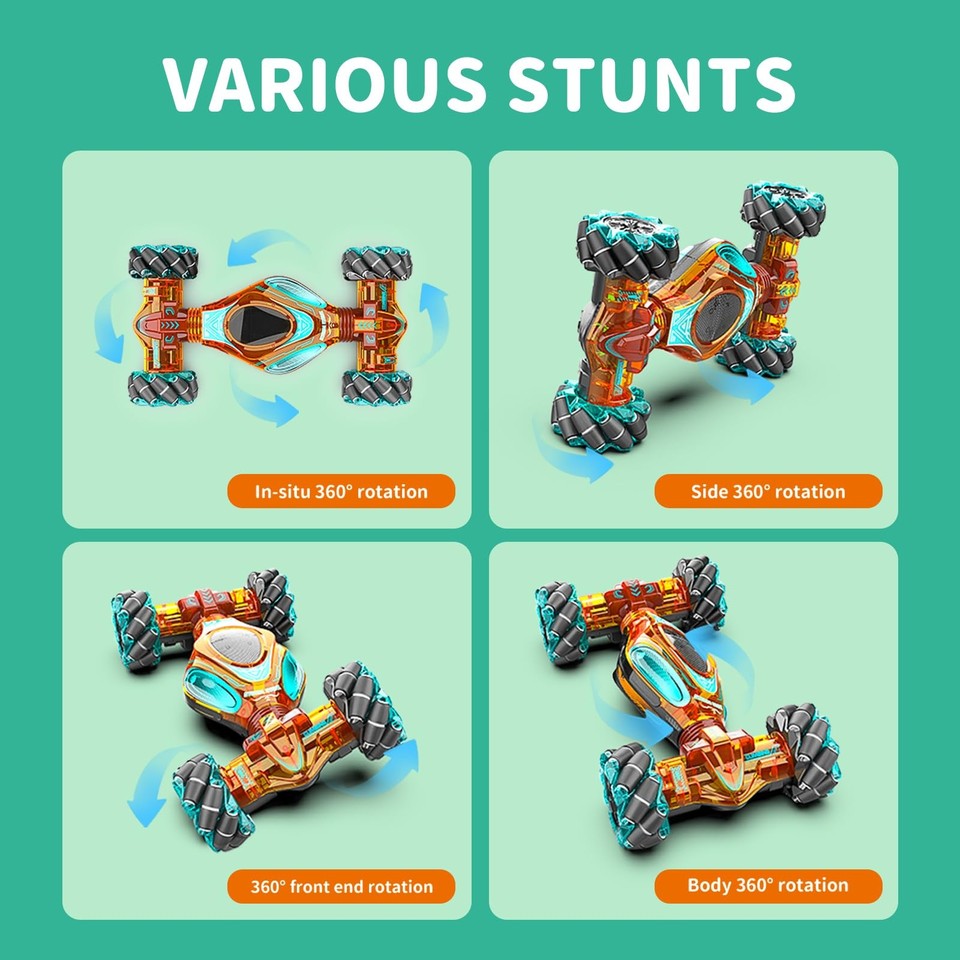 RC Car Gesture Hand Gesture Sensing RC Stunt Double-Side Flip 360° All ...