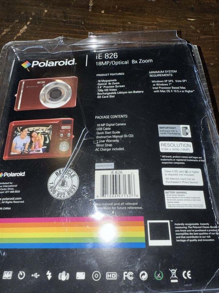 Polaroid iE826 18MP 8x Optical Zoom camera | eBay
