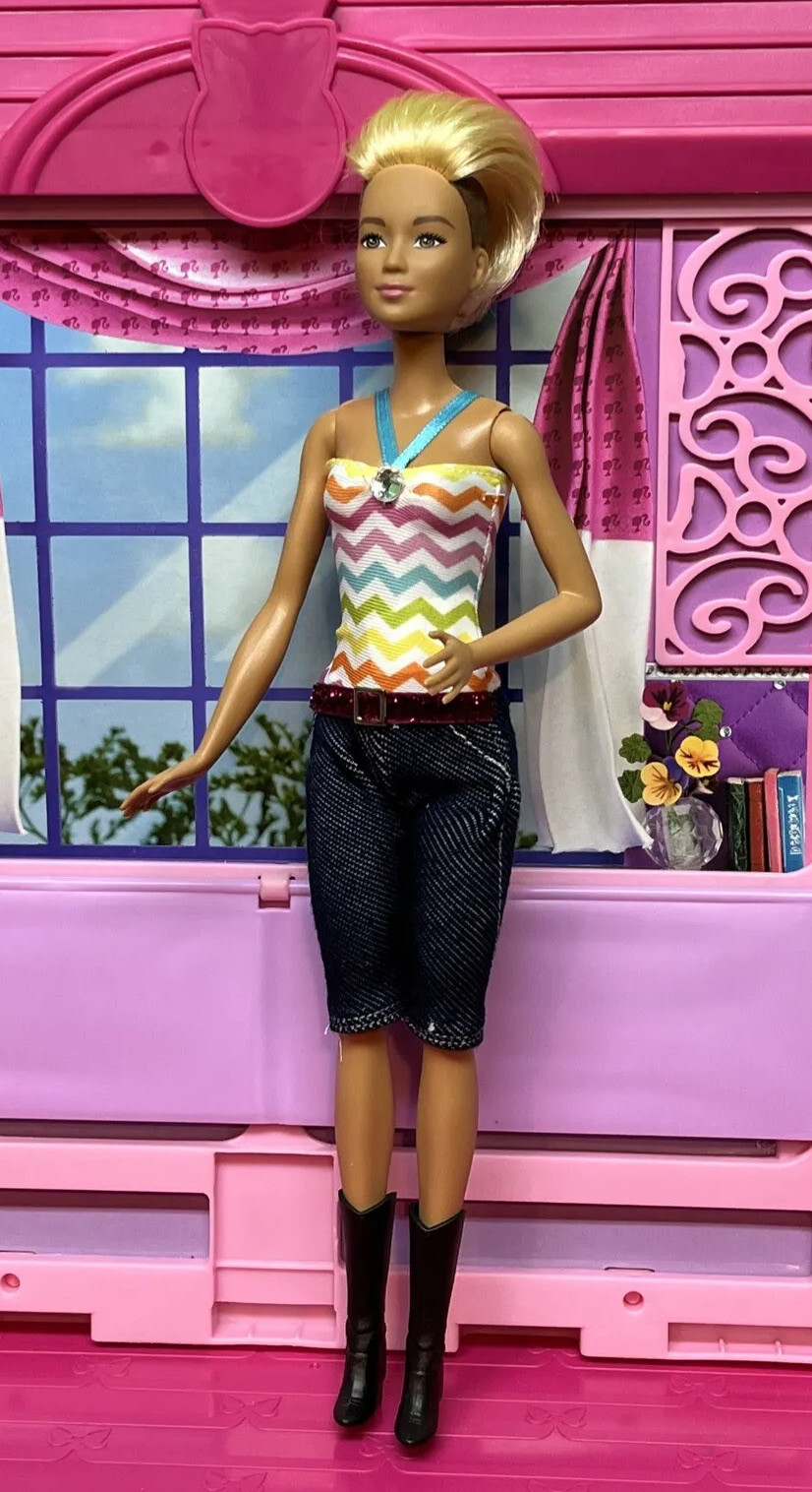 Barbie Fashionista #44 Leather & Ruffles Doll Tall -Sparkle Girlz ...