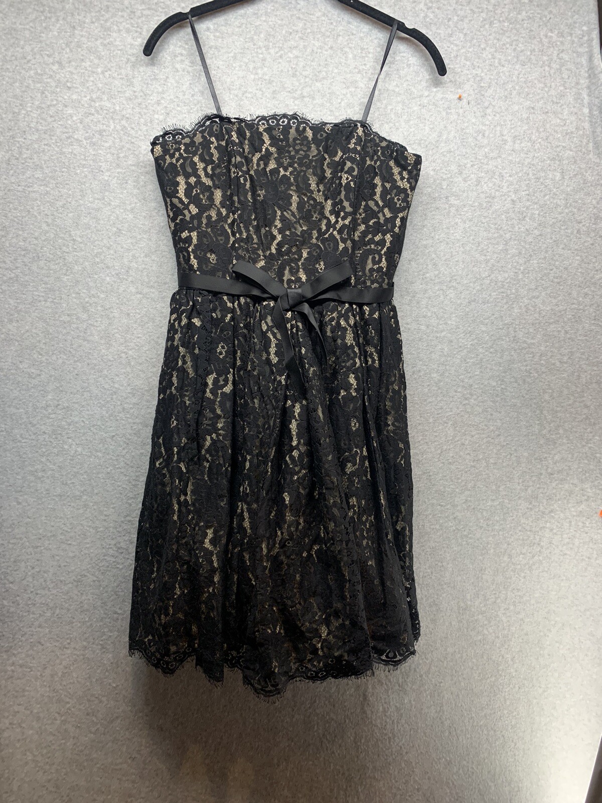 Neiman Marcus Robert Rodriguez Black Lace Juniors Dress Size 8 Bow | eBay