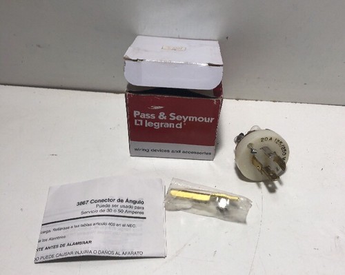 Used Pass & Seymour 3867 Angle Plug Three Pole Four Wire 30-Amp/50-Amp ...