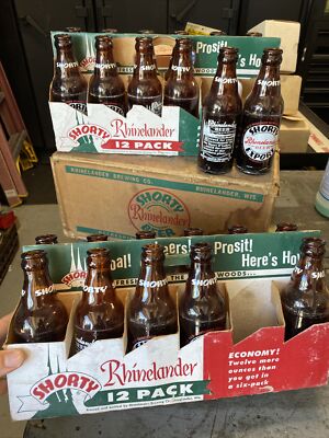 2! 12 Packs Packaging And Case Rhinelander Shorty Beer Brewing bottles ...