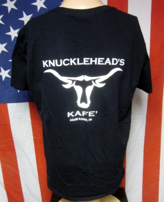 KNUCKLEHEAD’S KAFE Ohio bar & grill T shirt Grand Rapids lrg tee Cowboy ...