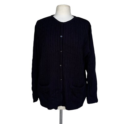 ALLISON DALEY Sweater Cardigan Women’s Size L Black Button Front ...