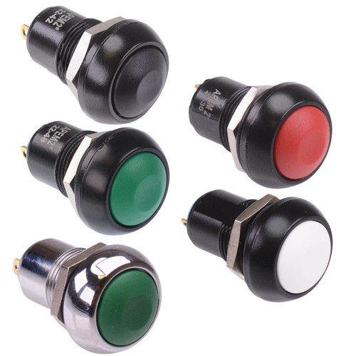 IP Series APEM Latching 12mm Push Button Switch SPST IP67 - Black Red ...