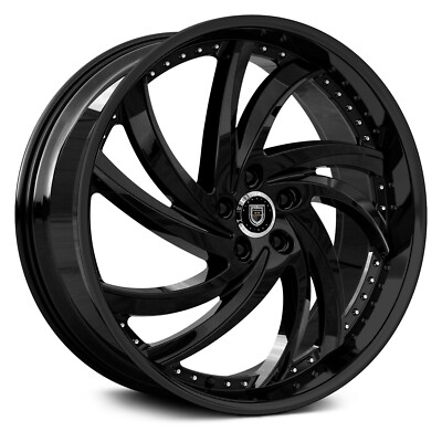 22 inch 22x10 Lexani TURBINE Gloss Black wheels rims 5x4.5 5x114.3 +40 ...