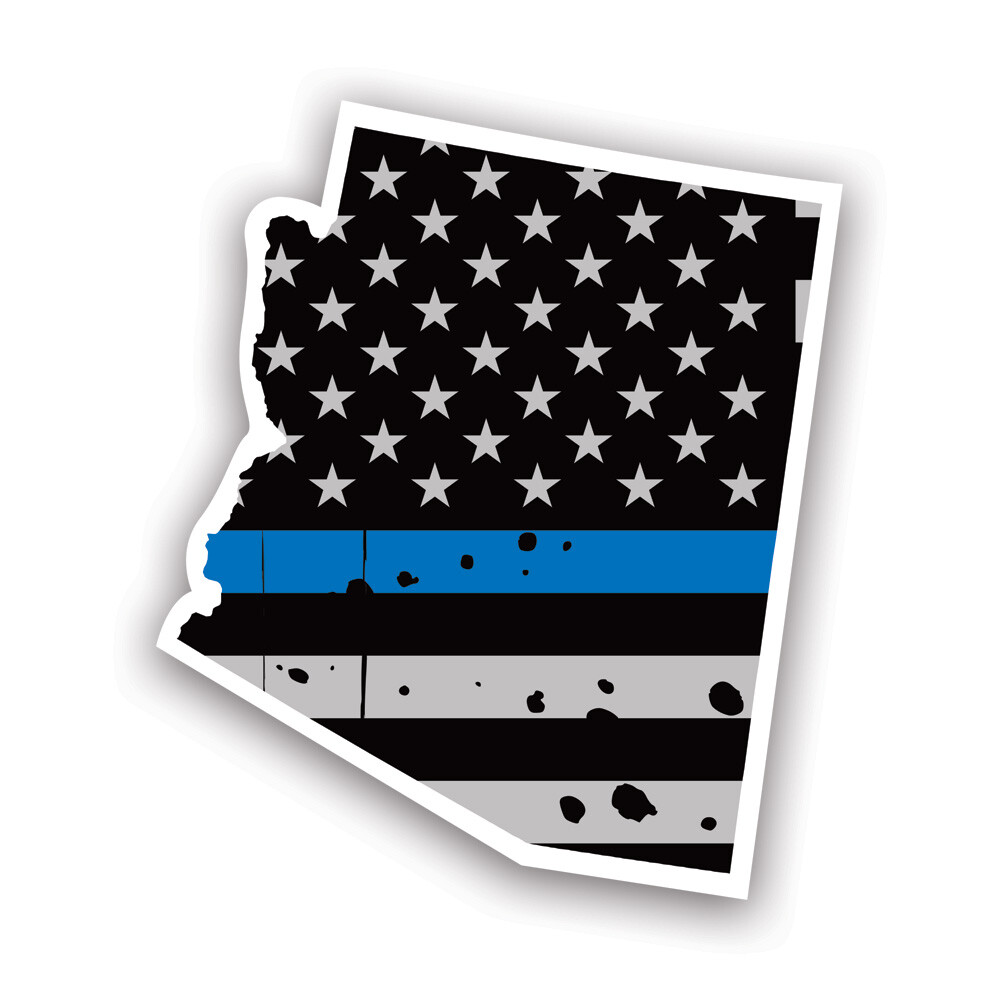Arizona Flag Distressed Decal Window Amazon.com Thin Blue Line