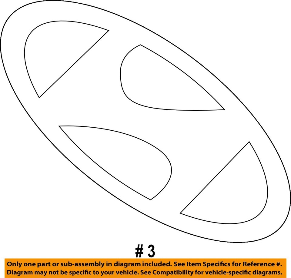 HYUNDAI OEM 15-17 Sonata Front Bumper Grille-Emblem Badge Nameplate ...