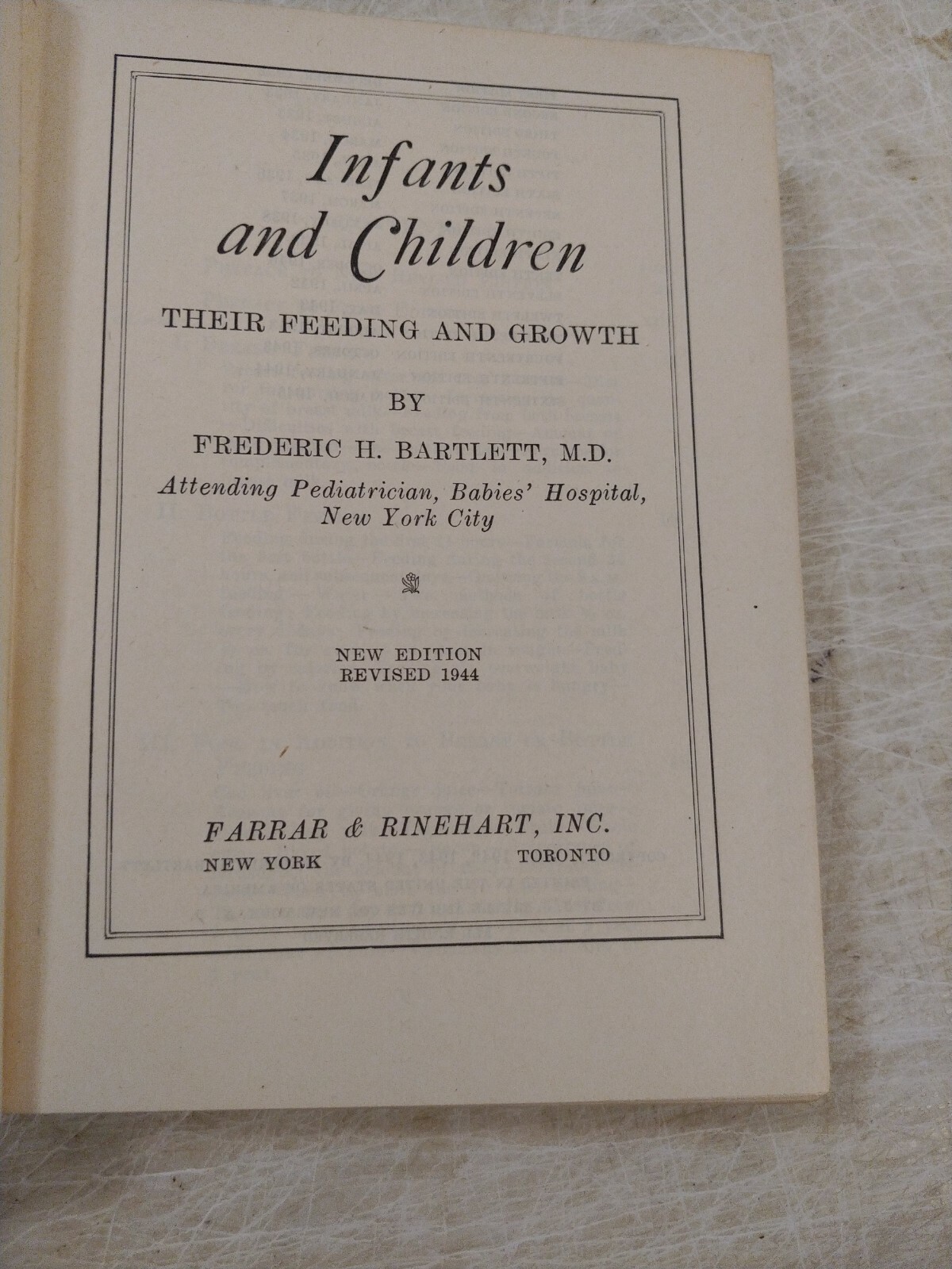 INFANTS AND CHILDREN BY FREDERIC BARTLETT 1944 BOOK | eBay