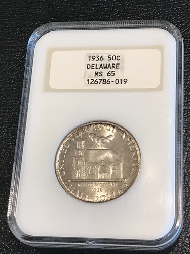 GOLD ENGRAVED -GEN 3 NGC MS 65 1936 DELAWARE SILVER HALF DOLLAR ...