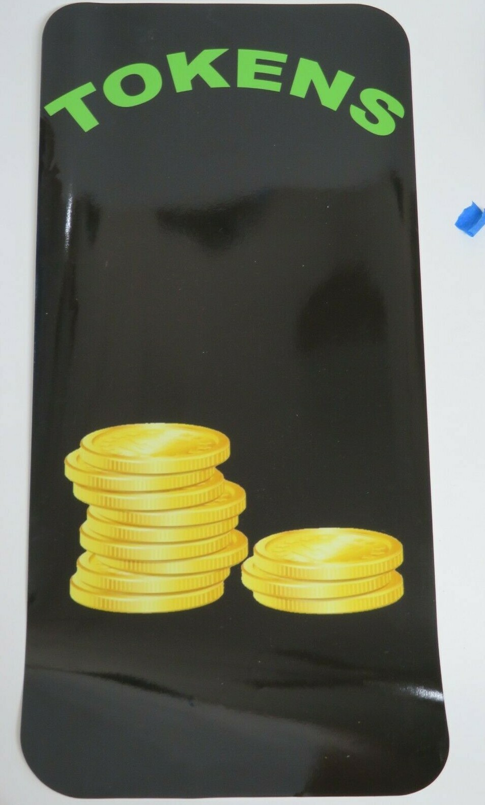 American Changer dollar bill changer TOKENS label decal 25" Height X 12 ...