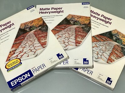 EPSON Heavyweight Matte Photo Paper 8.5" x 11" | 3 Packs X 50 Sheets ...