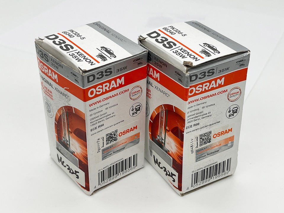 Like new! PAIR (2x) OSRAM D3S 66340HBI 4300K OEM HID Xenon Bulbs TRUST ...