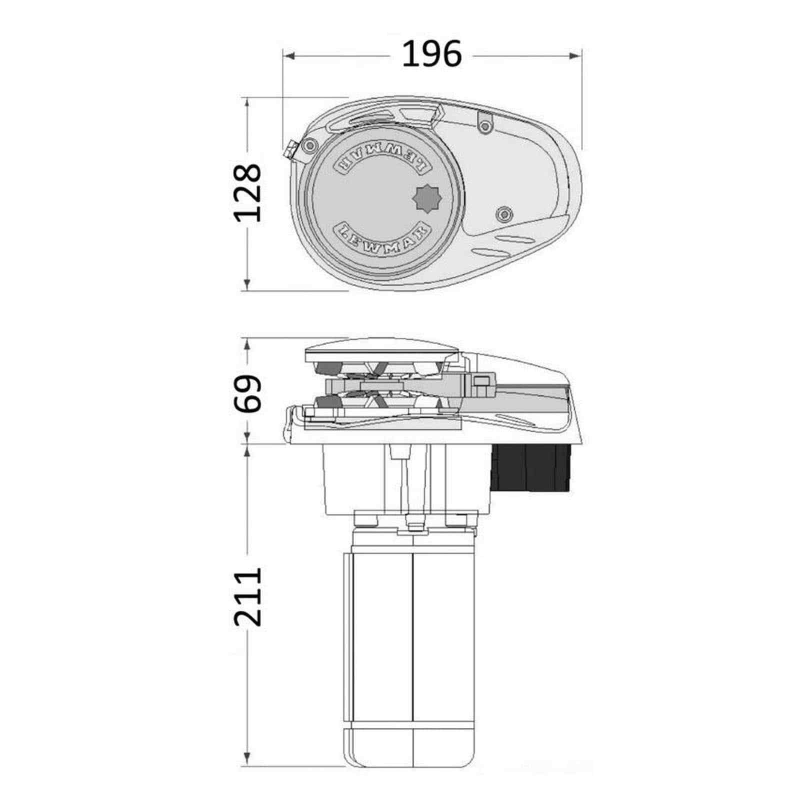 Lewmar V700 Vertical Windlass with Dual Chain Gypsy Kit - 6/7 mm, 1/4 ...