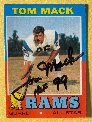 SIGNED TOM MACK 1971 TOPPS FOOTBALL CARD AUTOGRAPH - RAMS - HOF | eBay