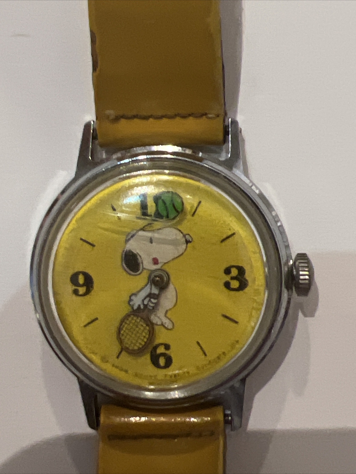 Vintage 1970-Snoopy Tennis Watch Yellow Band - Works-not Refurbished 1 ...