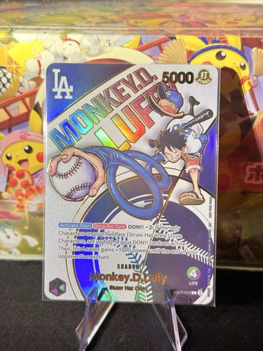*CUSTOM* One Piece EB02-010 Monkey.D.Luffy Leader Alt Art LA Dodgers ...