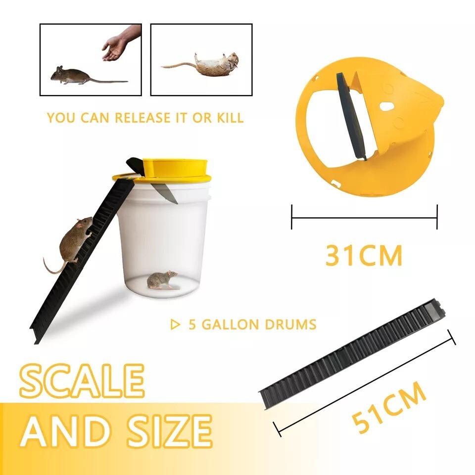 Mouse Rat Trap Flip & Slide Mouse Trap Bucket Catcher Mousetrap Slide ...