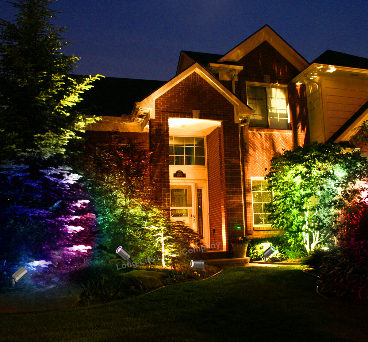 LED RGB Automatic Colour Changing GU10 Outdoor Garden Ground Spike Spot ...