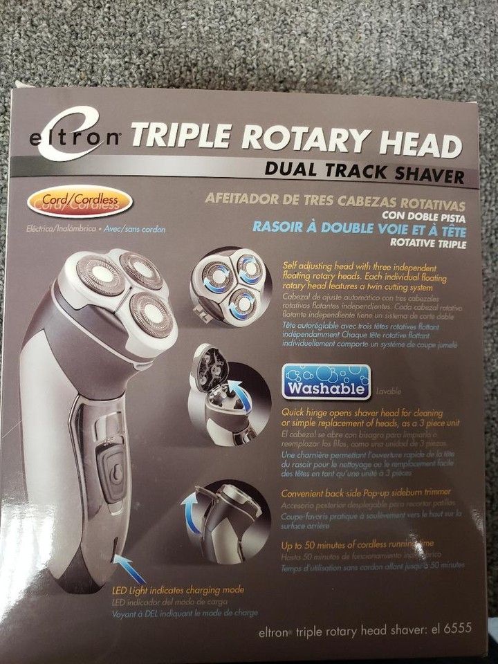 ELTRON Triple Rotary Head Dual Track Shaver EL-6555 | eBay