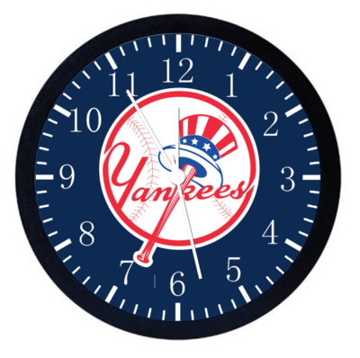 New York Yankees Black Frame Wall Clock W103 | eBay