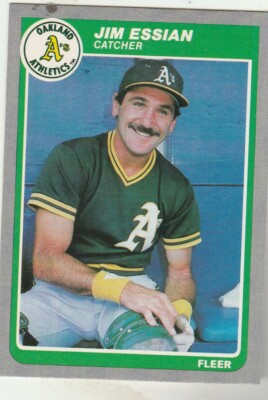 FREE SHIPPING-MINT-1985 Fleer #423 Jim Essian Oakland Athletics PLUS ...