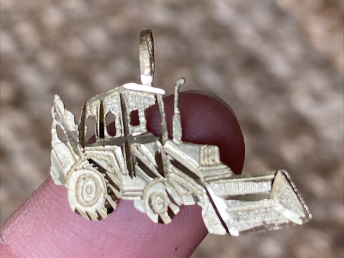 14K Yellow Gold Backhoe Loader Charm | eBay