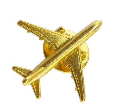 Retro Jet Airline Plane Pilot Vintage Look Gold Lapel Pin Pinback ...