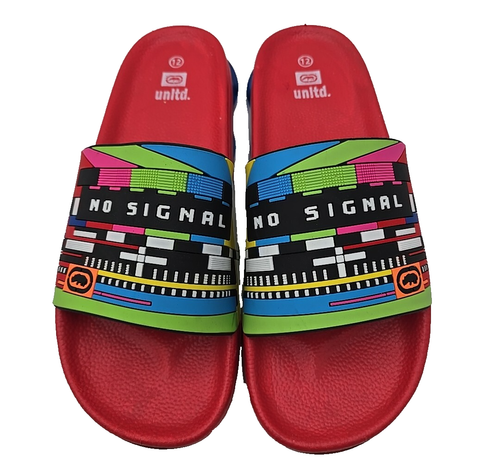 Ecko Unltd No Signal Manila-08m Slides Mens Sz 12 Bright Red Green Blue ...