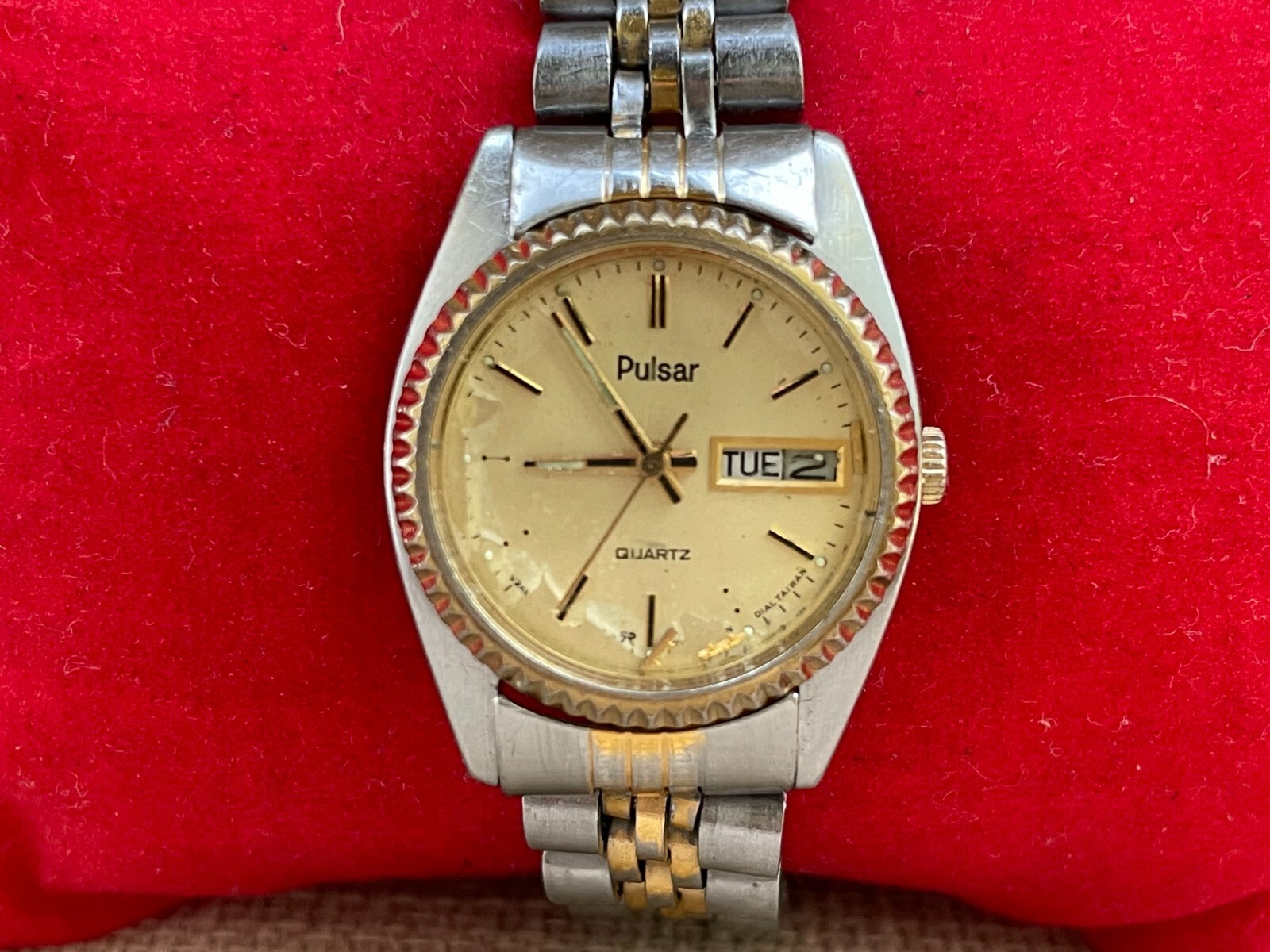 Vintage Pulsar Ladies Wrist Watch Dual Tone Gold/Silver Tone Quartz ...