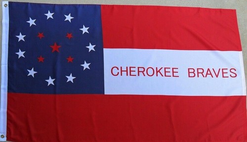 Cherokee Braves Indian Premium Quality Super Poly 3x5 Flag Banner 100D ...