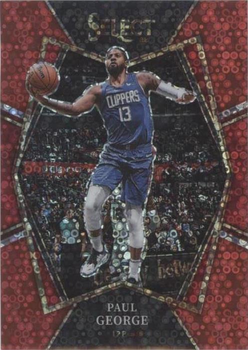 2021-22 Panini Select - Premier Level Paul George #129 Red Disco Prizm ...