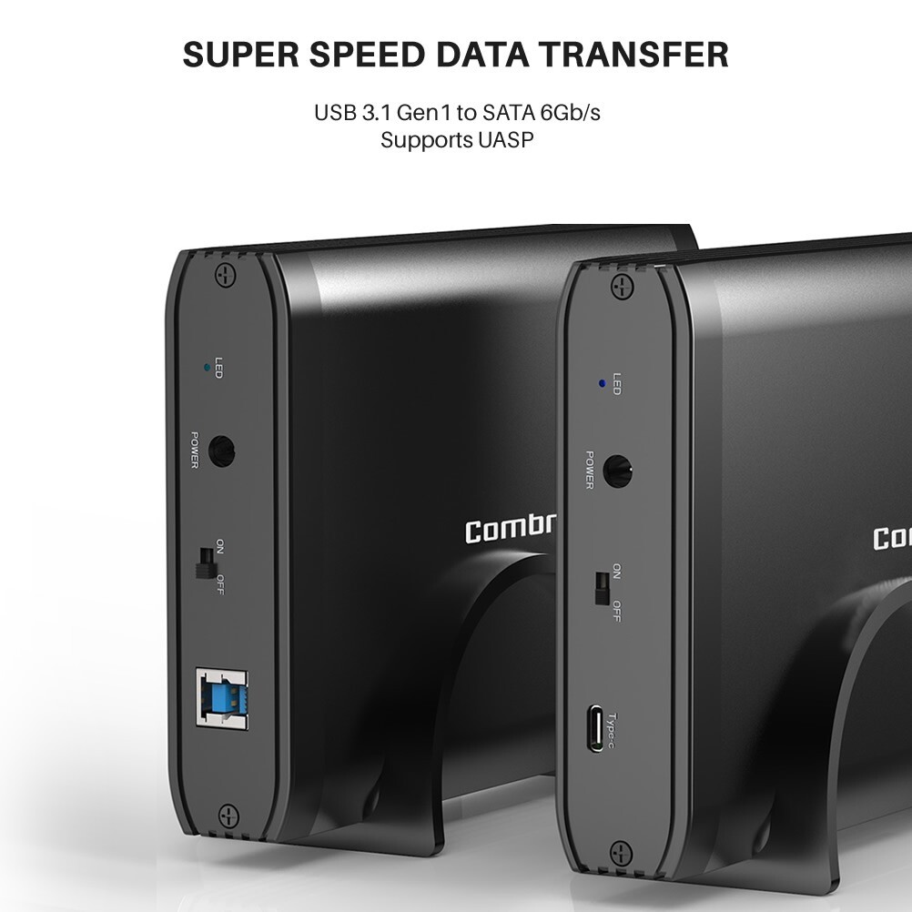 Combrite 3.5 Inch Hard Drive HDD Enclosure USB 3.0 To SATA External ...
