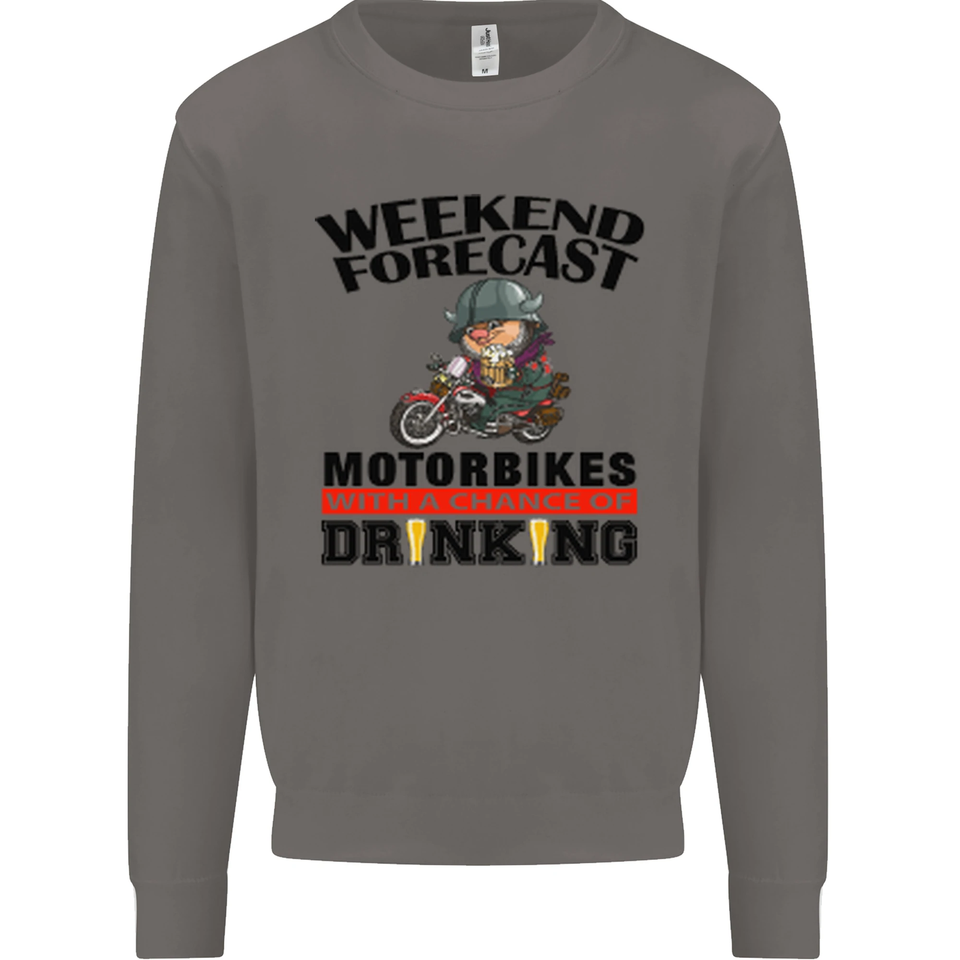 Biker Weekend Forecast Motorbikes Mens Sweatshirt Jumper | eBay UK