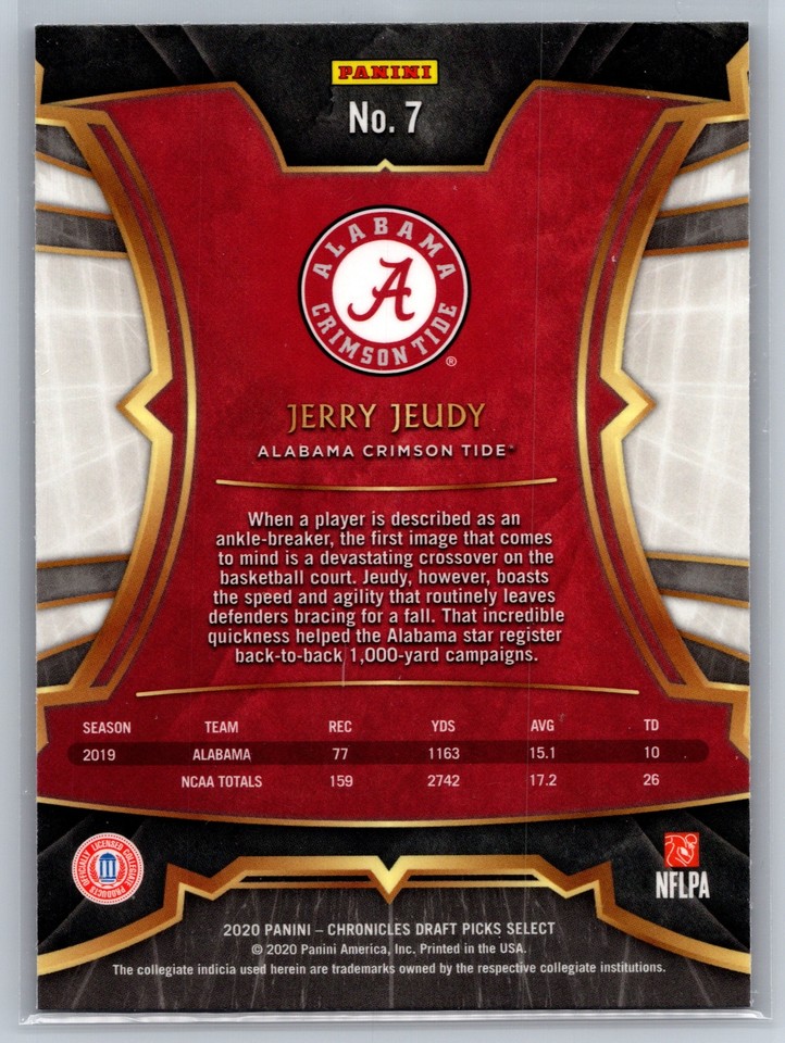 2020 Panini Chronicles Draft Picks #7 Jerry Jeudy Select RC Rookie | eBay