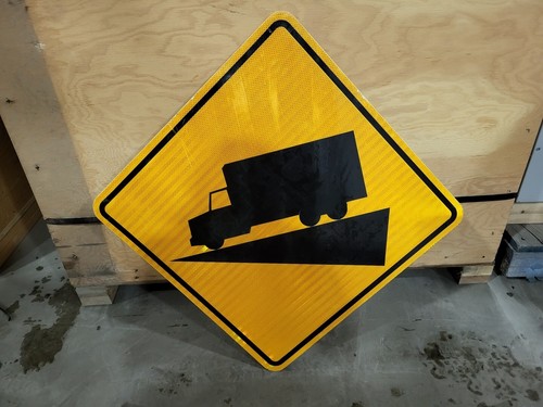 BARRICADE AND SIGNS LTD Steep Grade Hill Ahead Road Warning Sign 24" x ...