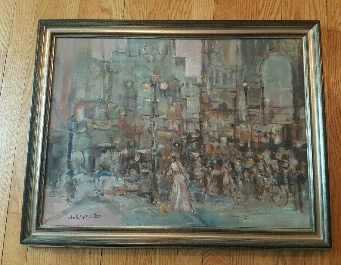VERY NICE - JOHN ROBERT WILLER - Painting - Vintage City Street ...