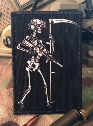 PVC military Morale Patch "Tactical Reaper" | Black & White Tactical ...